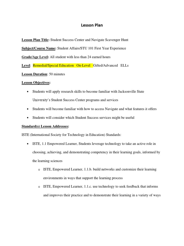 Lesson Plan Template 1 1 - Complete | PDF | Learning | Lesson Plan