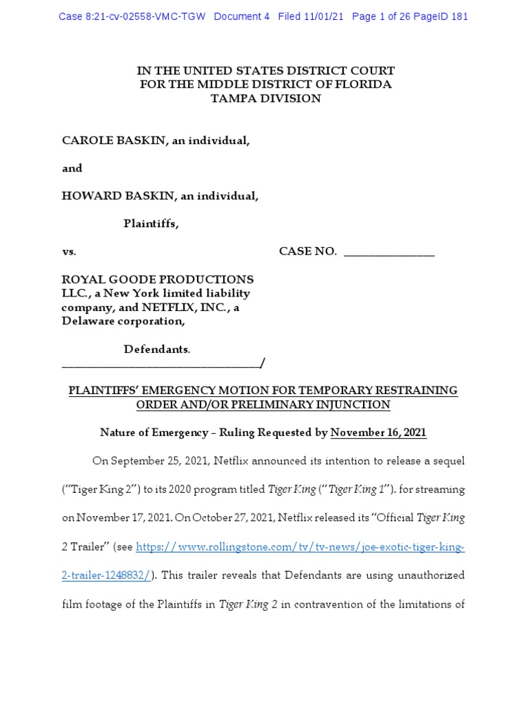 Baskin Injunction Motion | PDF | Injunction