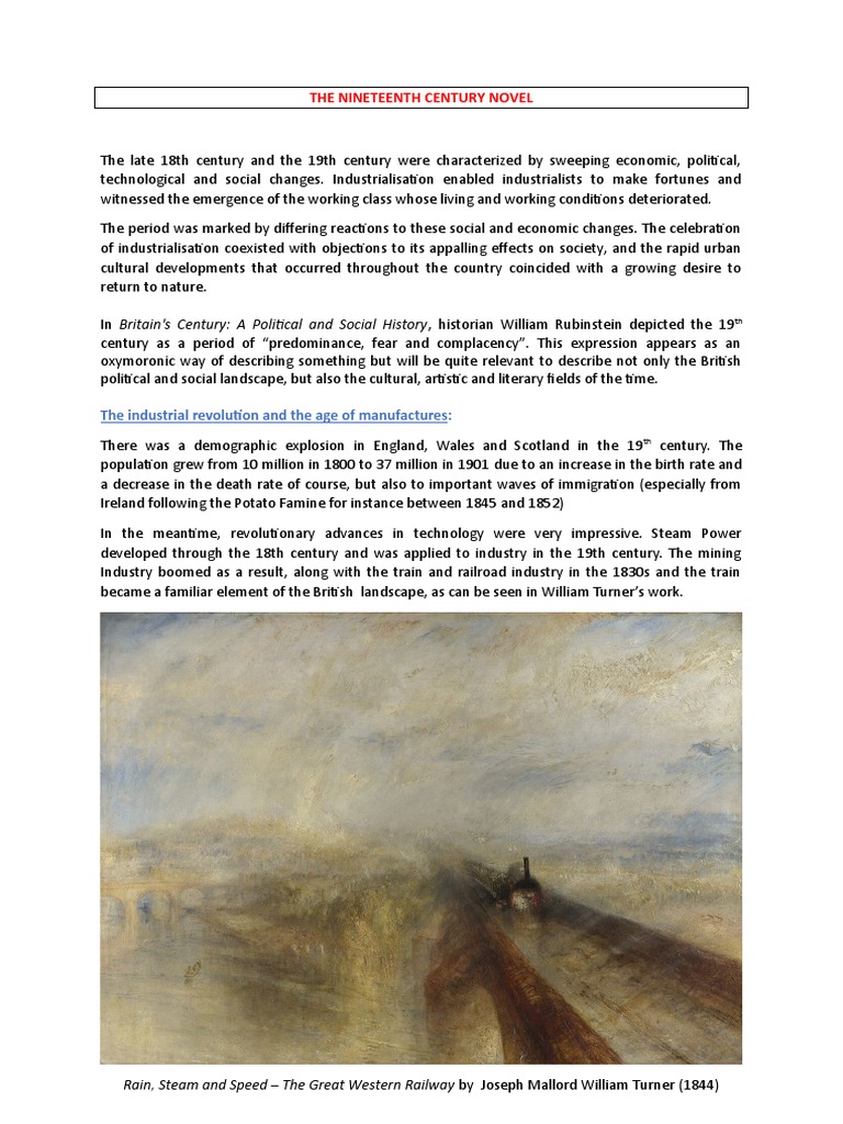 The 19th Century Novel-3 | PDF | Industrial Revolution | Adam Smith