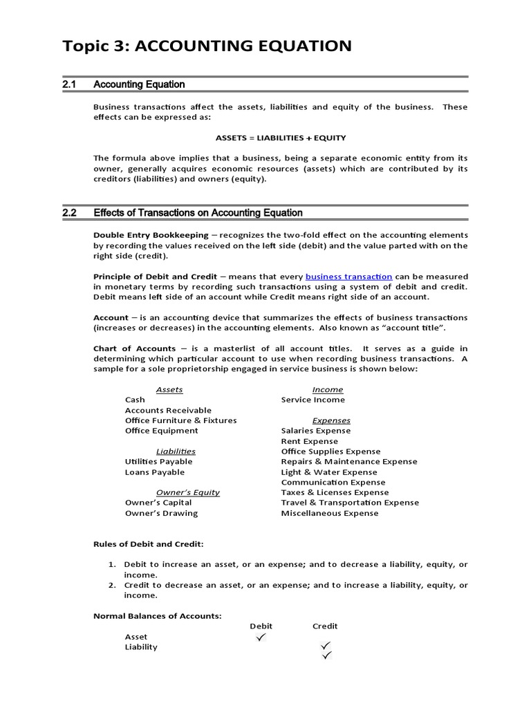 ACT103 - Topic 3 | PDF | Debits And Credits | Expense