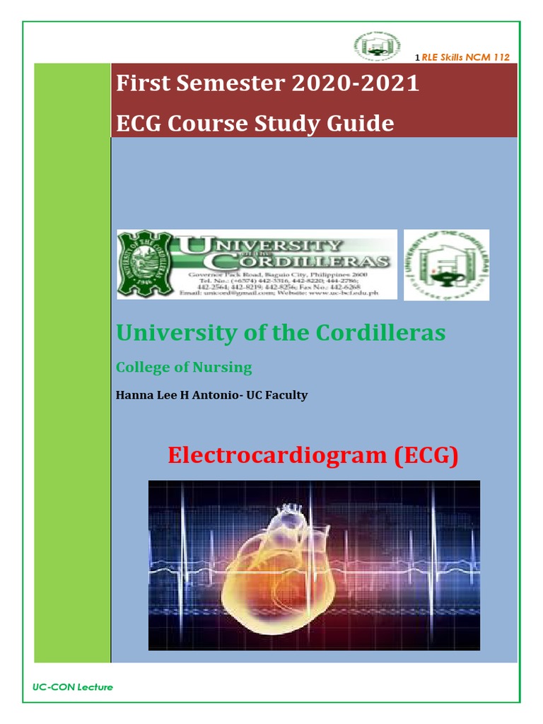 First Semester 2020-2021 ECG Course Study Guide: University of The ...