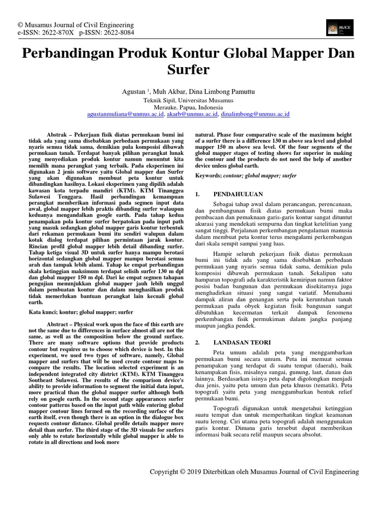 Perbandingan Produk Kontur Global Mapper Dan Surfer | PDF | Teknologi & Rekayasa