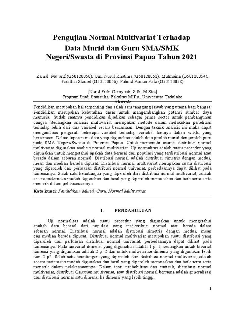 Jurnal Normal Multivariat | PDF | Sains & Matematika | Komputer