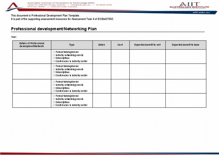 Professional Development Plan Template | PDF