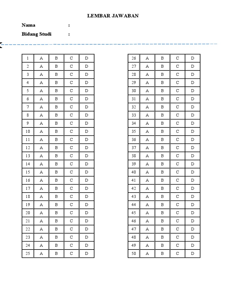 Format Lembar Jawaban | PDF