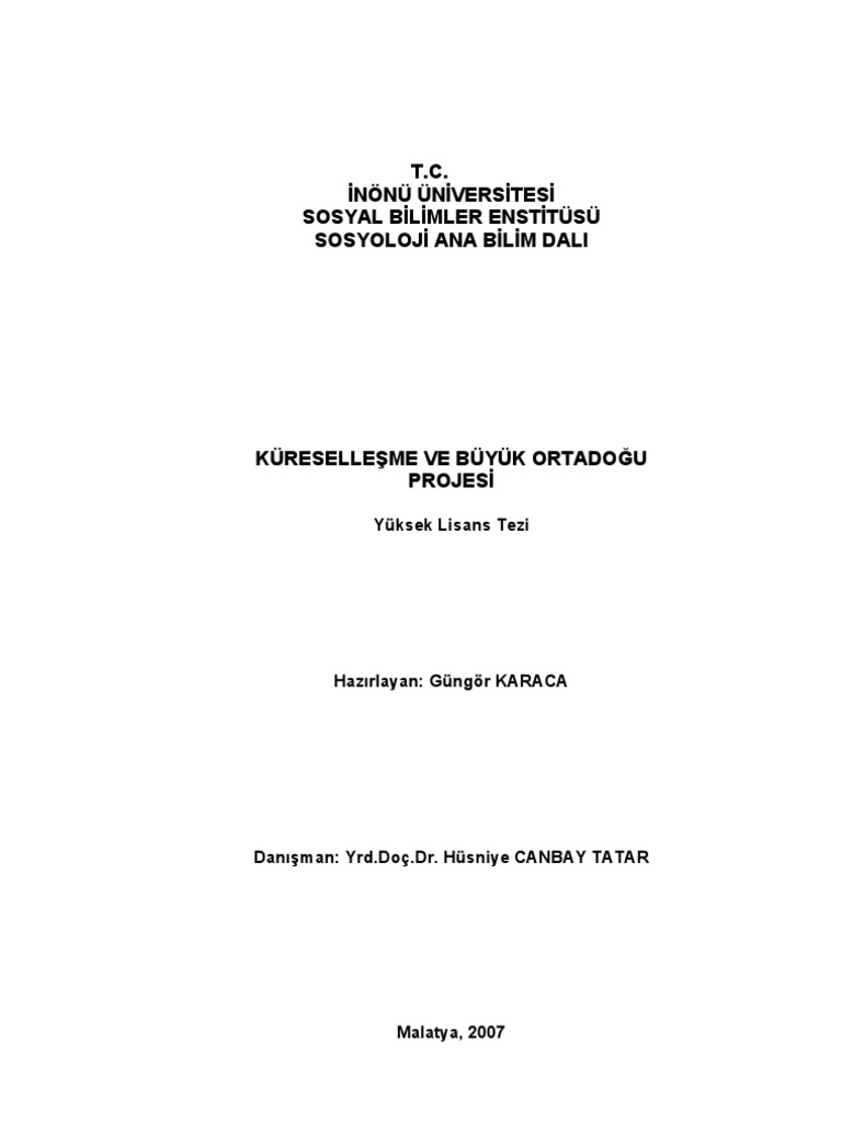 Kuresellesme Ve Buyuk Ortadogu Projesi Globalization and Greater Middle ... Kuresellesme Ve Buyuk Ortadogu Projesi Globalization and Greater Middle ...
