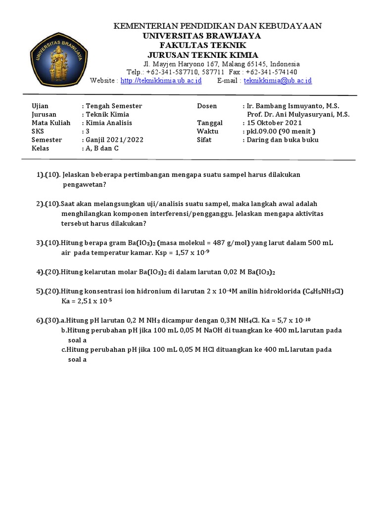 UTS Kimia Analisis | PDF