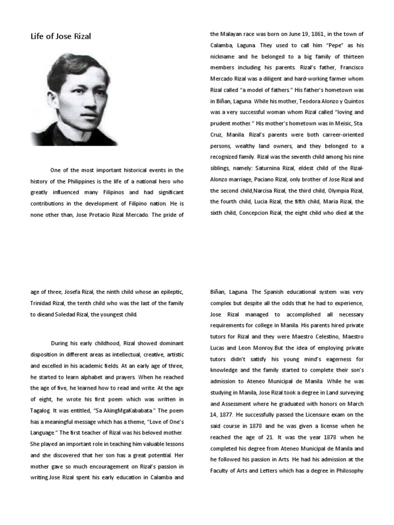 Life of Jose Rizal | PDF | Philippines