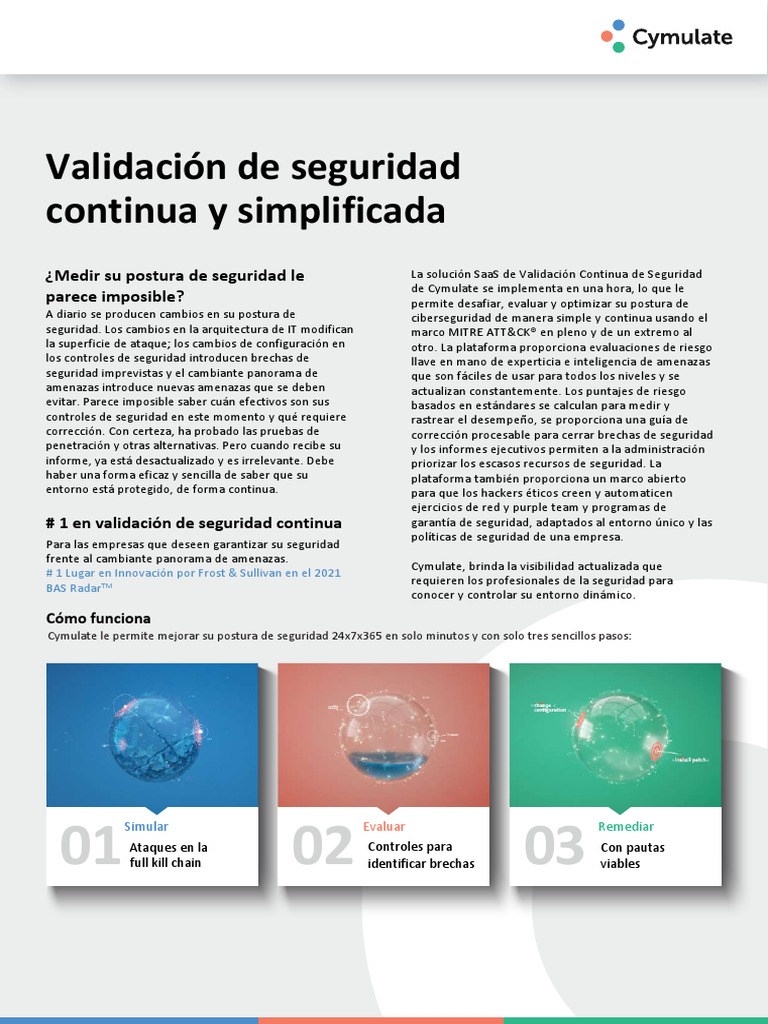 Main - Cymulate Digital Brochure Spanish | PDF | Seguridad | La ...