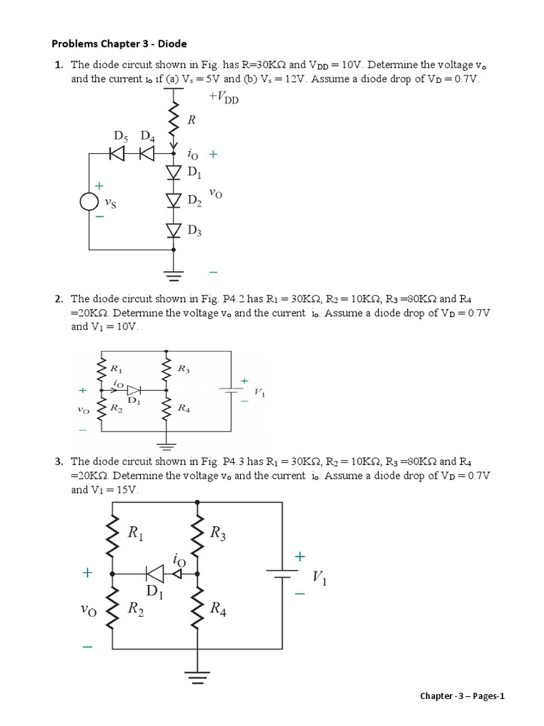 Problems Chapter 3 - Diode: DD o o S S D | PDF