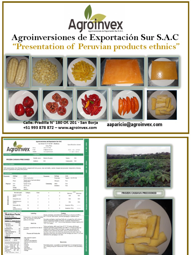 Aix - Peruvian Ethnic Products Catalog | PDF | Nutrition Facts Label | Fat