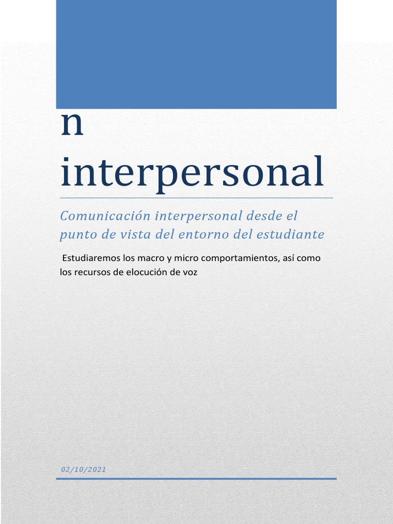 Mi Comunicación Interpersonal | PDF
