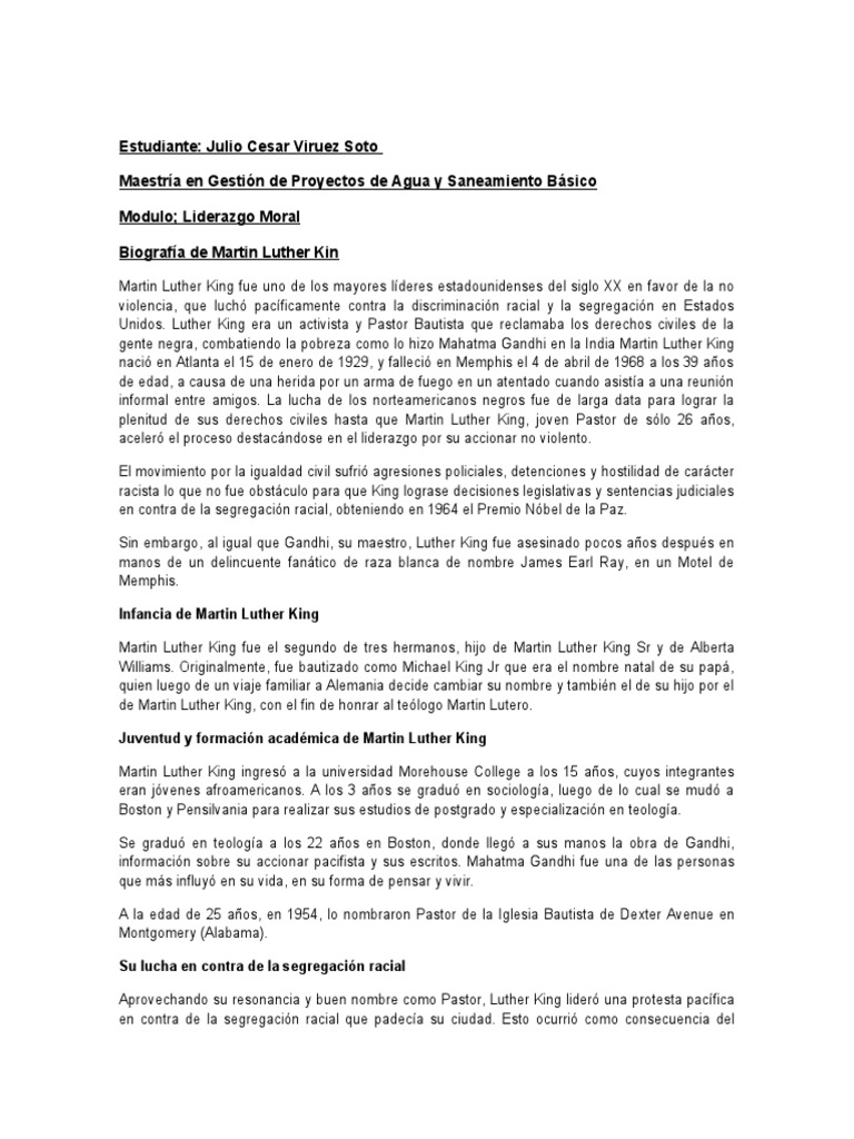 Biografia Martin Luther | PDF | Martin Luther King hijo.