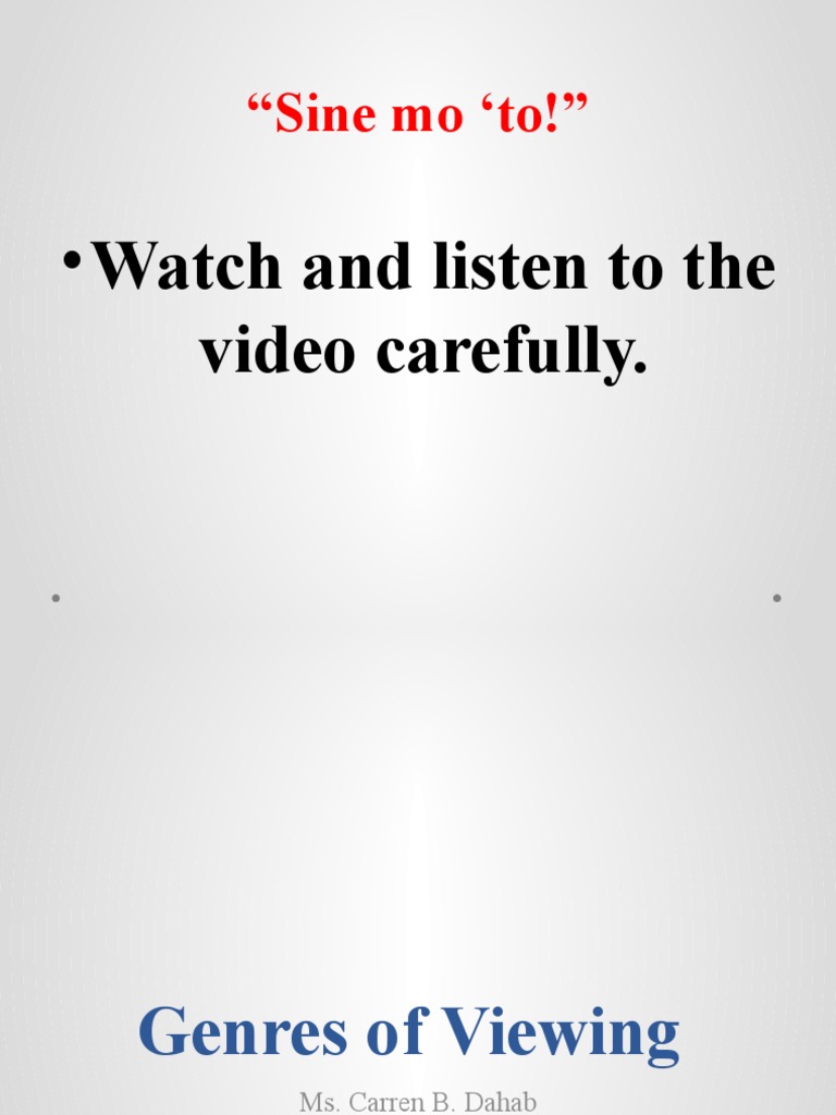 Understanding Genres of Viewing | PDF