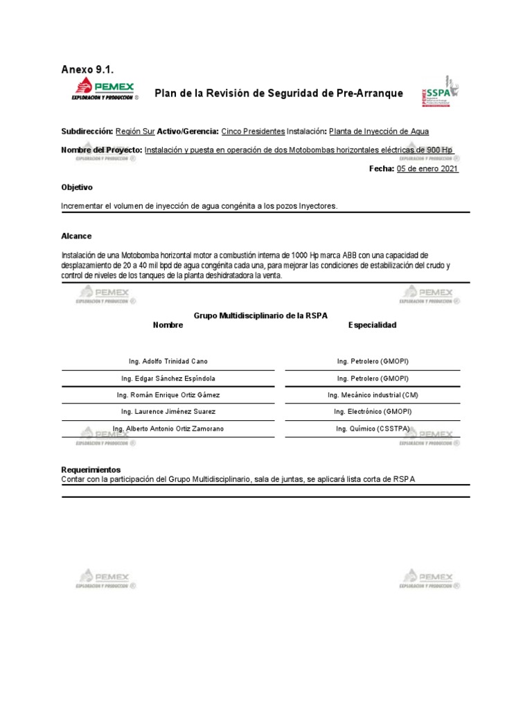 Formato 9.1 Plan de La RSPA | PDF