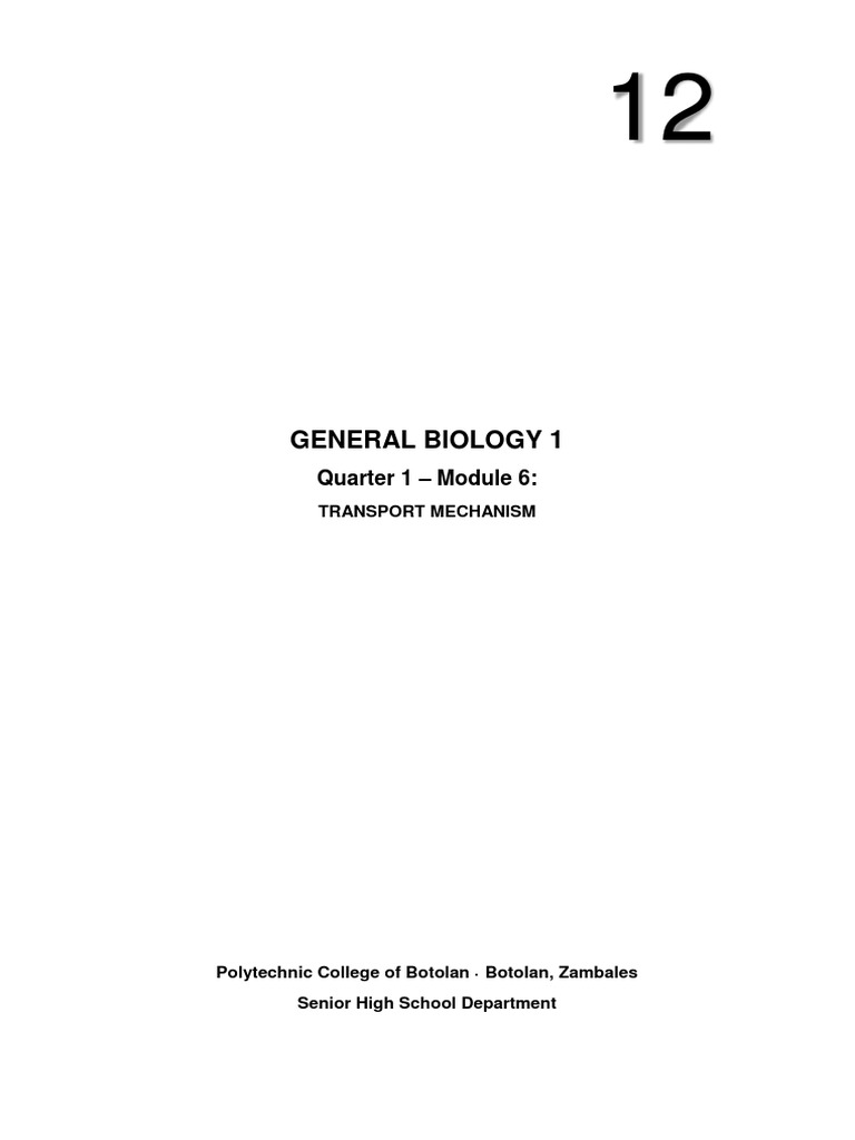 General Biology 1: Quarter 1 - Module 6 | PDF | Vesicle (Biology And ...