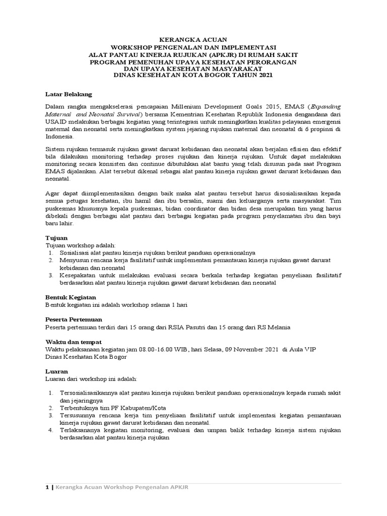 Kak Workshop Apkjr 2021 | PDF