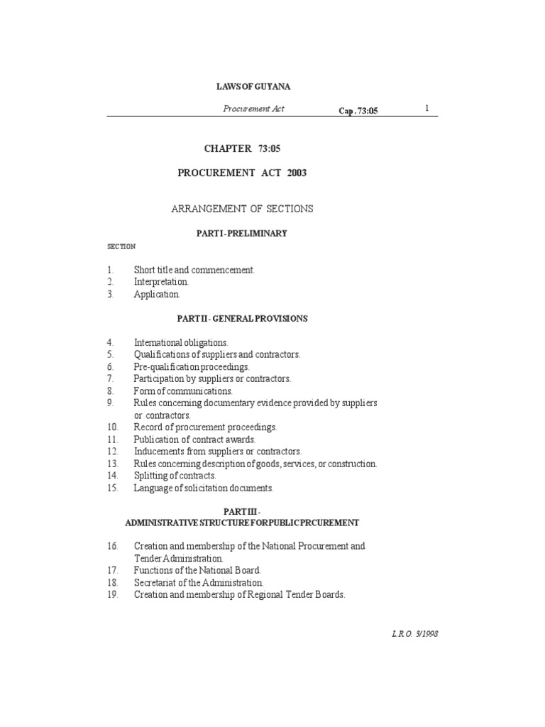 Procurement Act 2003 | Download Free PDF | Procurement | Government