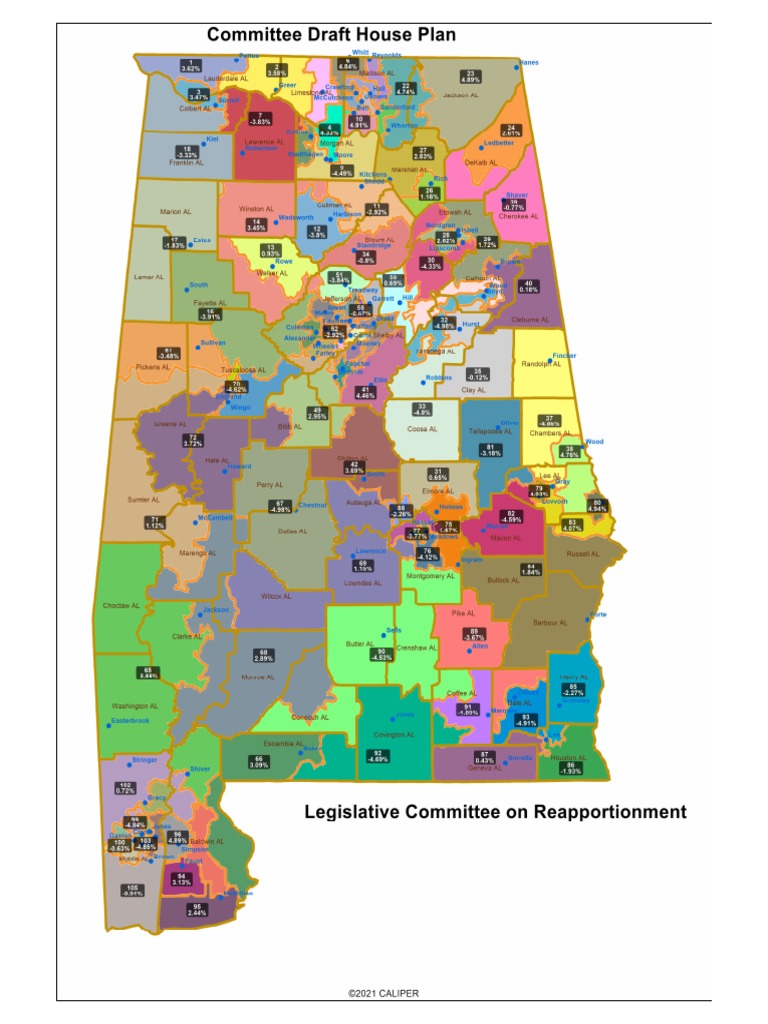 Proposed Alabama House Map For 2022 | PDF