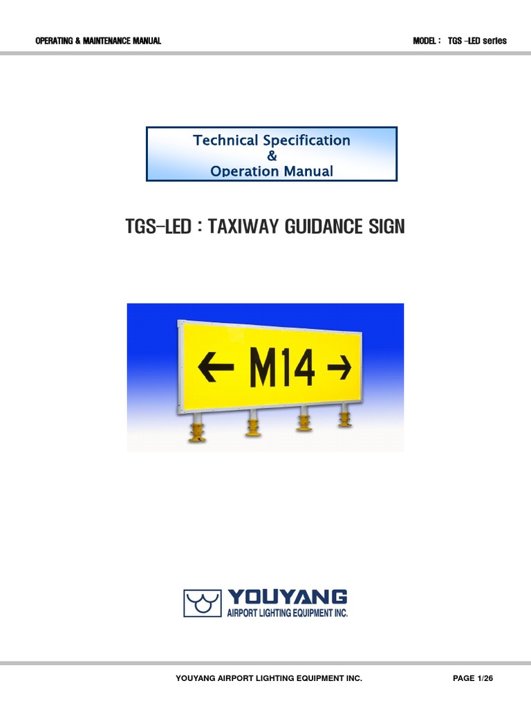 Tgs-Led: Taxiway Guidance Sign: Technical Specification & Operation ...