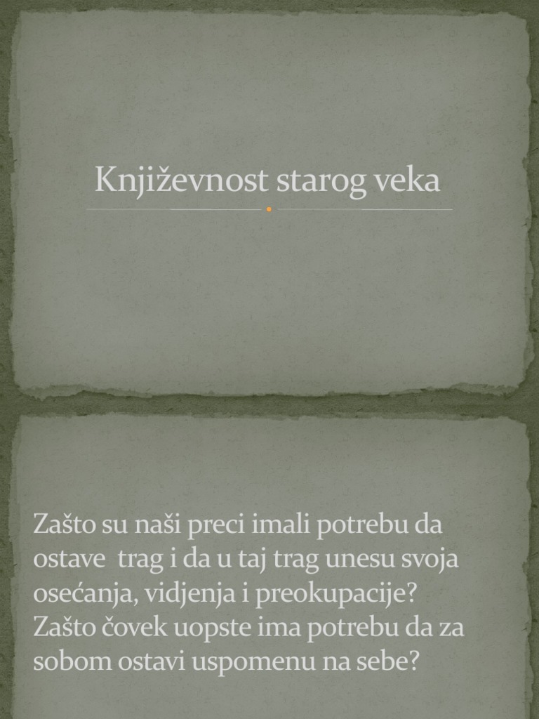 Književnost Starog Veka | PDF