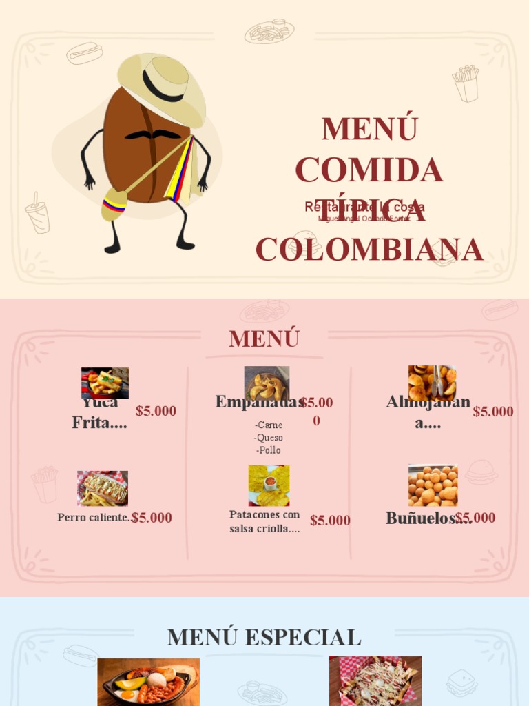 Menu Comida Colombiana Exposicion | PDF