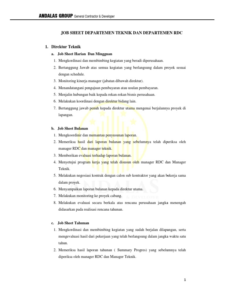 Job Sheet | PDF