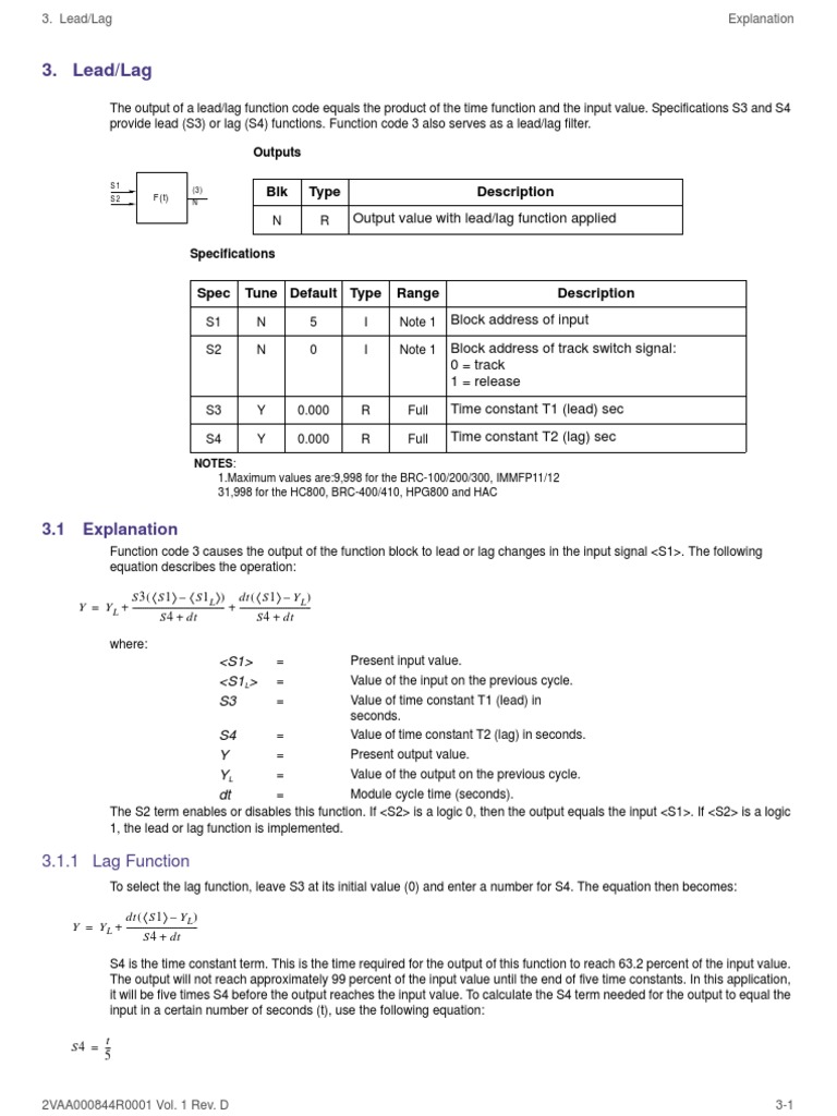 Lead/Lag: BLK Type Description | PDF | Function (Mathematics ...