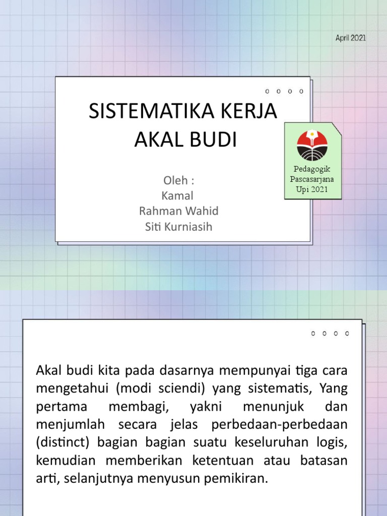 Sistematika Kerja Akal Budi | PDF