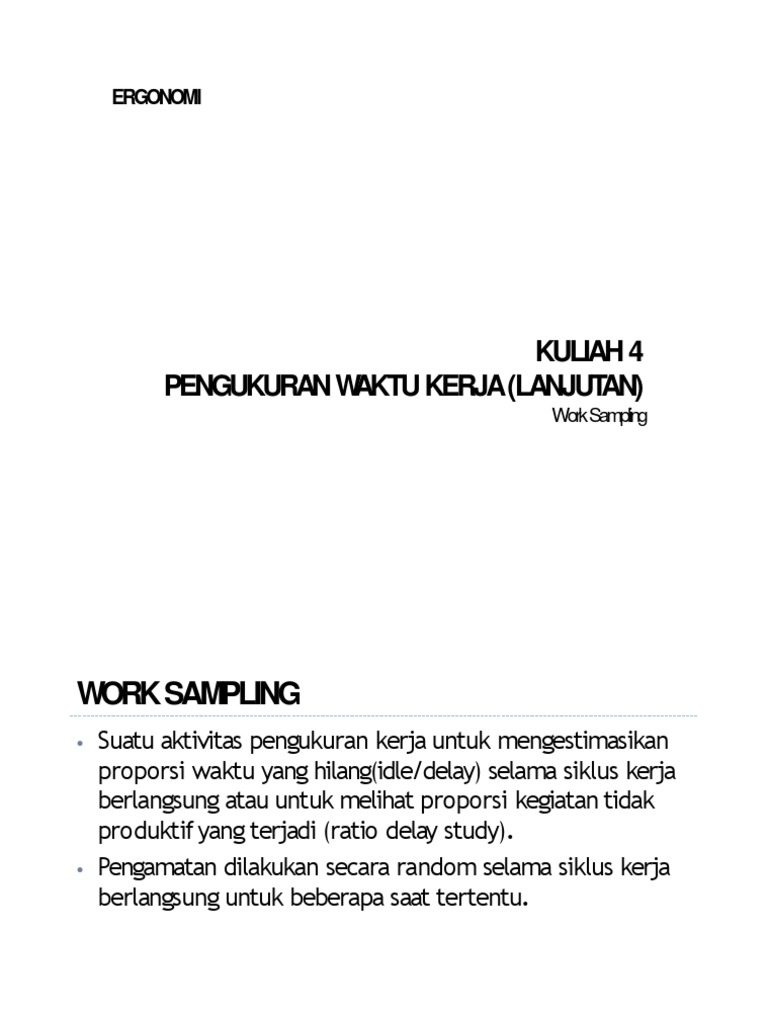 Teknik Work Sampling | PDF