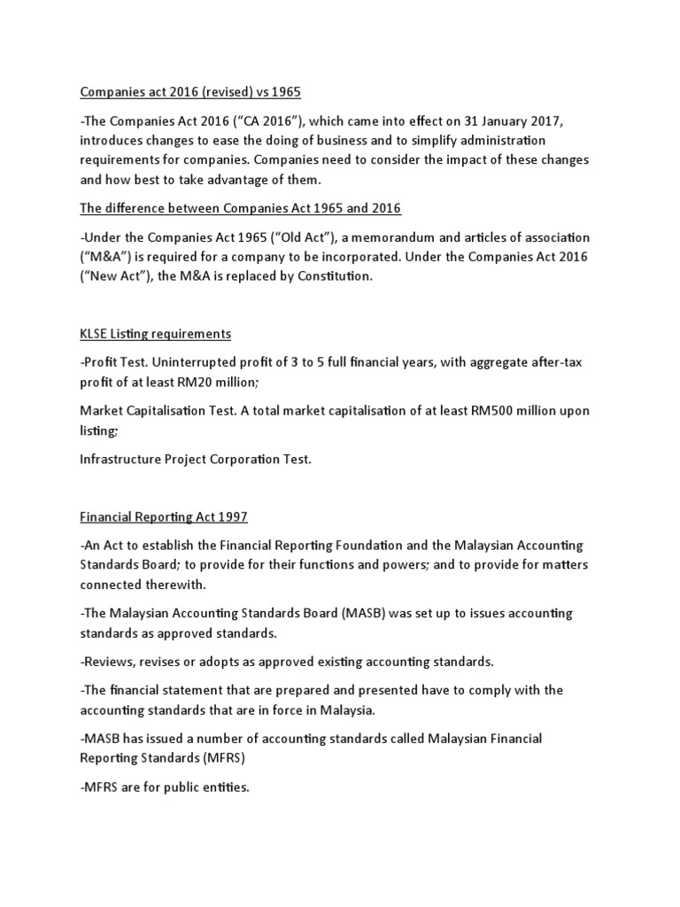 Companies Act 2016 | PDF