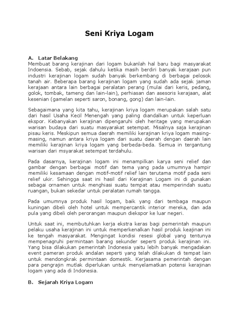 Seni Kriya Logam | PDF