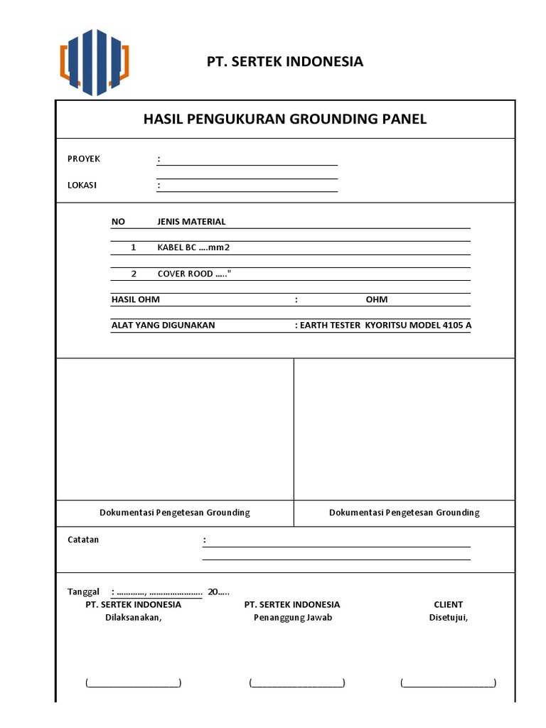 Hasil Pengukuran Grounding Panel | PDF | Teknologi & Rekayasa