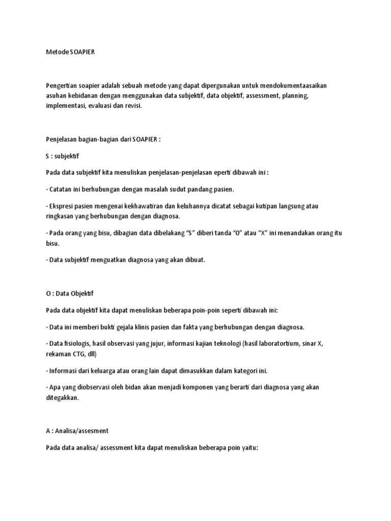 Metode SOAPIER | PDF
