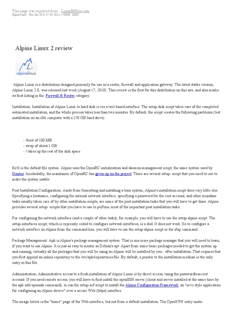 Alpine Linux | PDF | Web Application | Linux