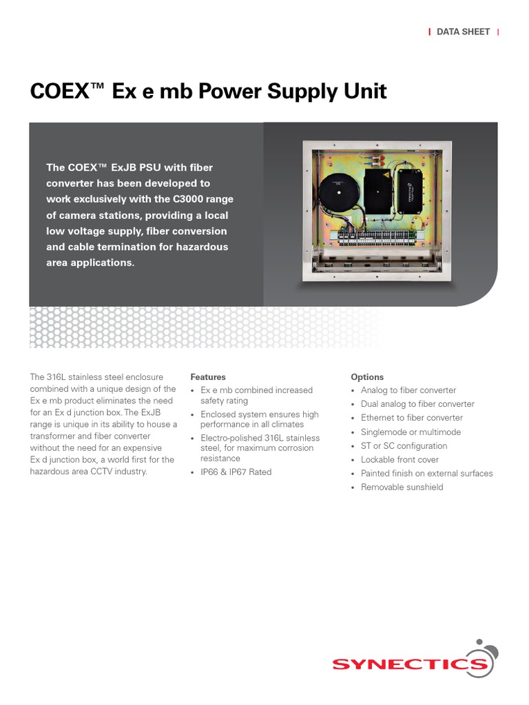 Coex Ex e MB Power Supply Unit: Data Sheet | PDF | Optical Fiber ...