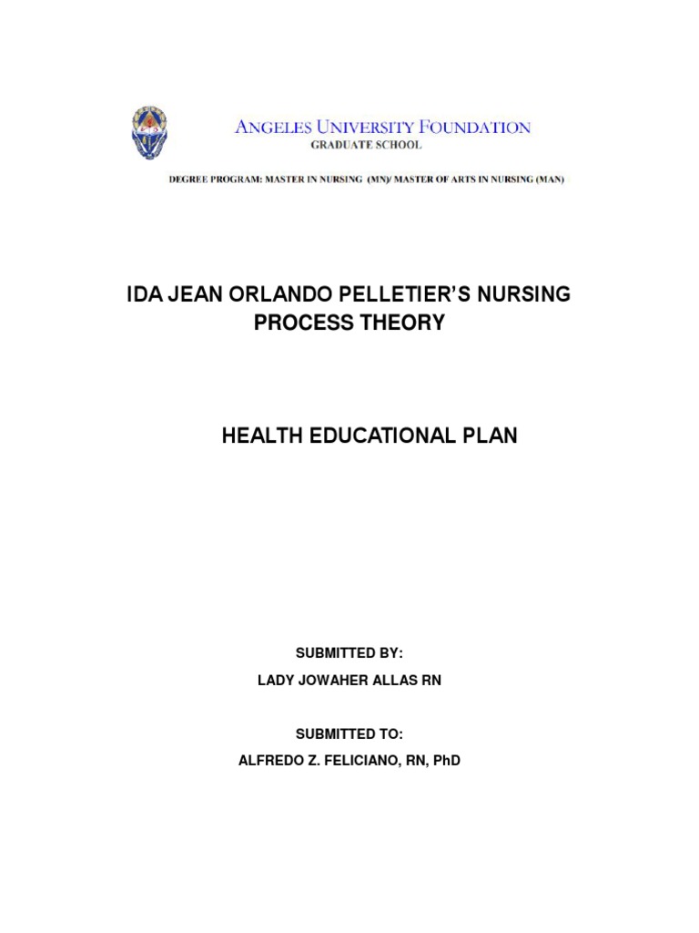 Health Educ Plan - Ida Jean Orlando Theory | PDF | Breastfeeding | Nipple