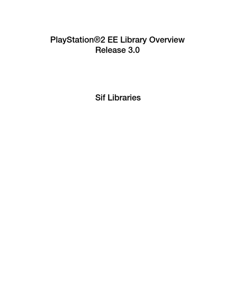 Playstation®2 Ee Library Overview Release 3.0 | PDF | Thread (Computing ...