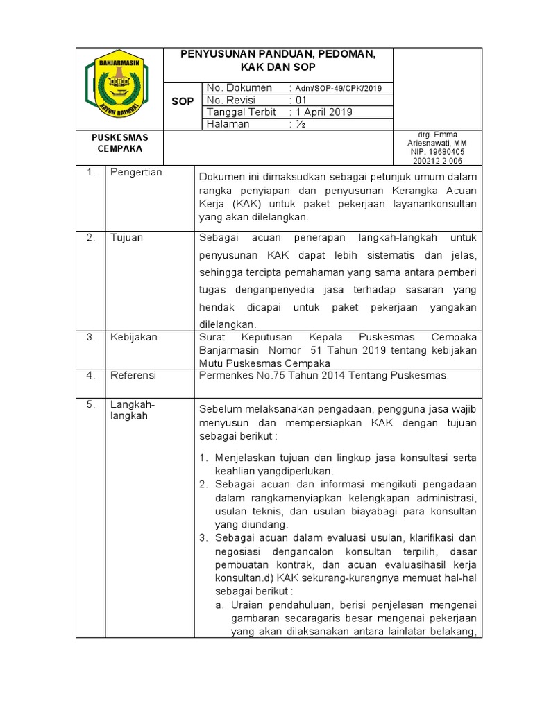 2.3.11.5.sop Penyusunan Panduan, Kak, Sop | PDF 2.3.11.5.sop Penyusunan Panduan, Kak, Sop | PDF