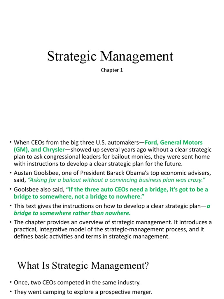 Developing a Strategic Plan: A Bridge to Somewhere Rather Than Nowhere ...