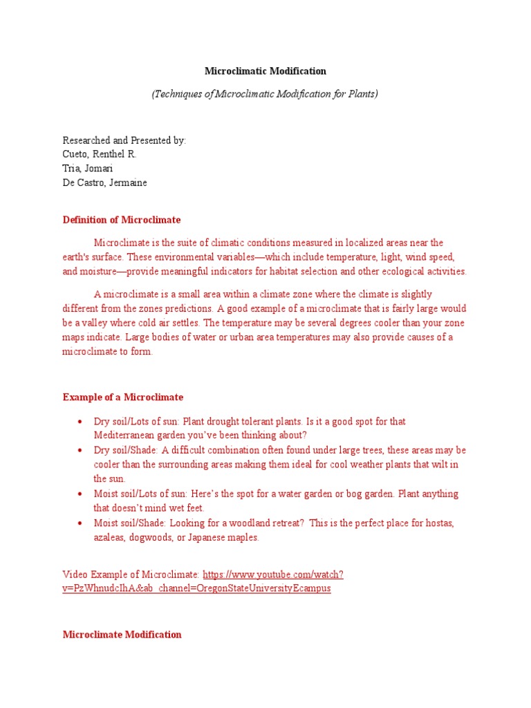 Microclimatic Modification Parts | PDF | Mulch | Stoma