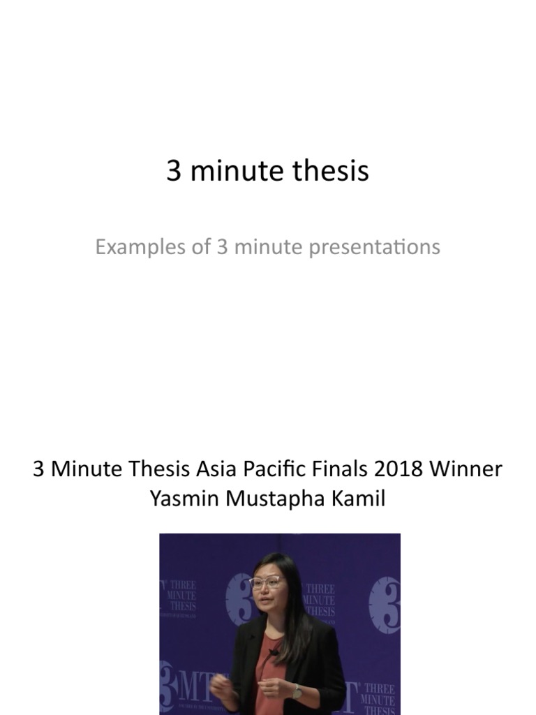 3 Minute Thesis Tips and Examples | PDF