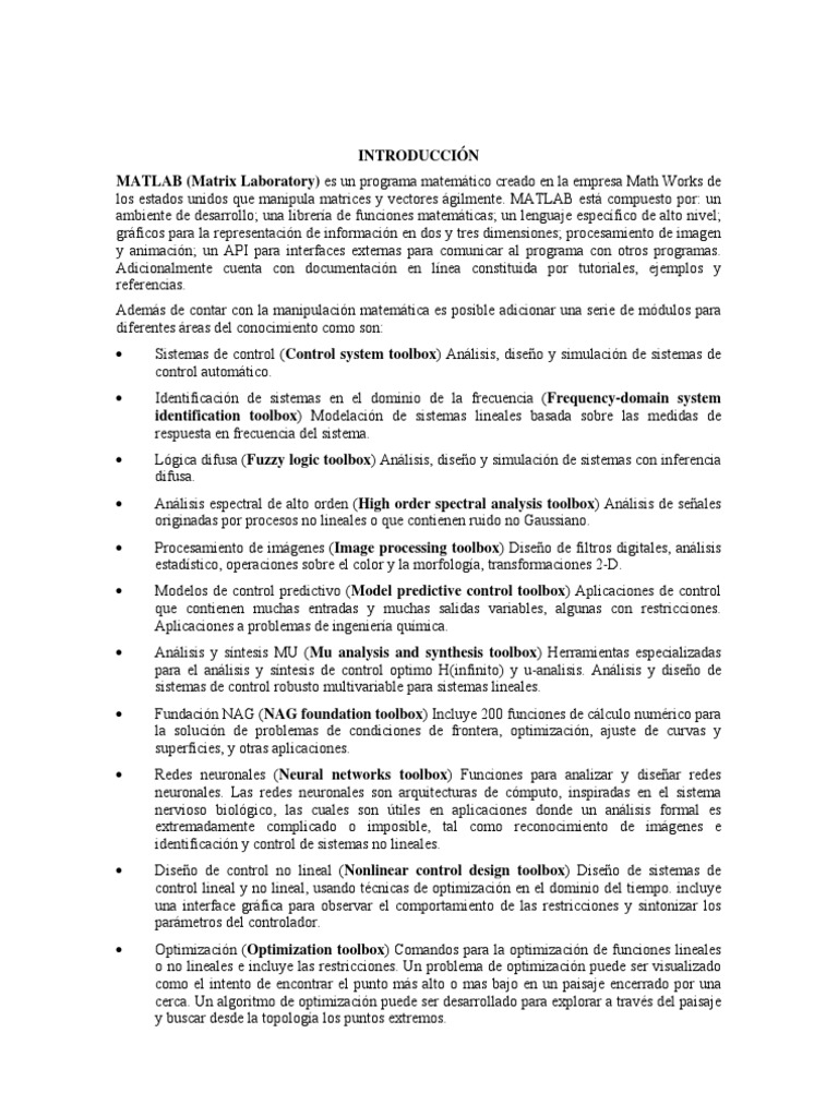 Curso Básico de Matlab | PDF | Matriz (Matemáticas) | Ecuaciones