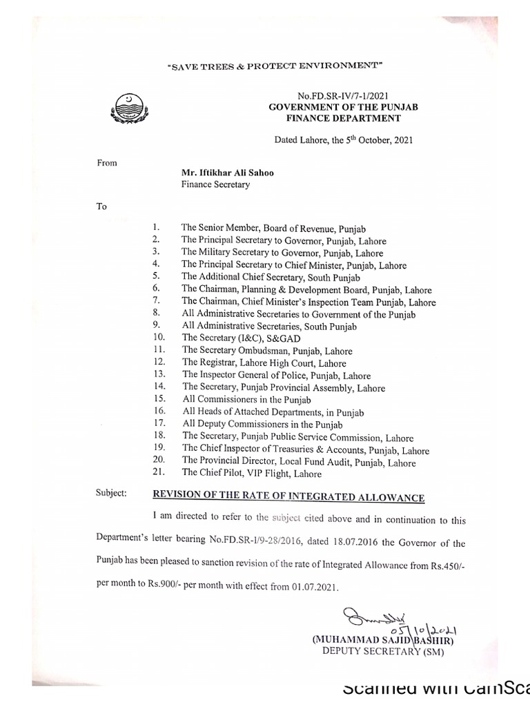 Integrated Allowance Rs 900 | PDF