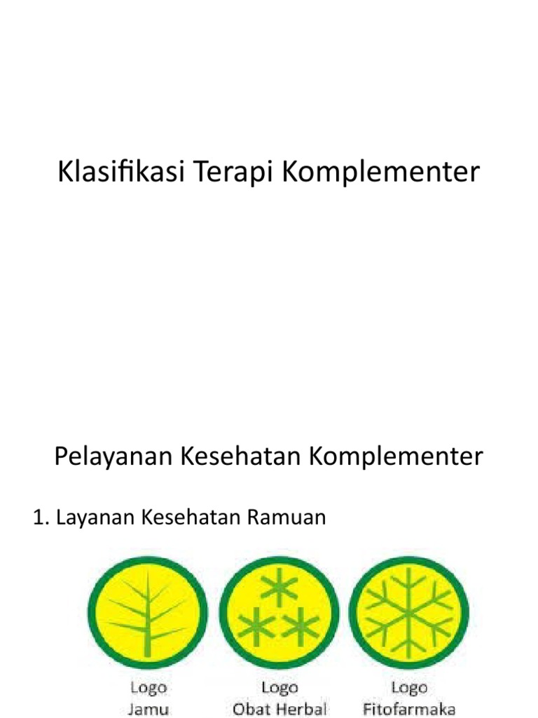 Klasifikasi Terapi Komplementer | PDF