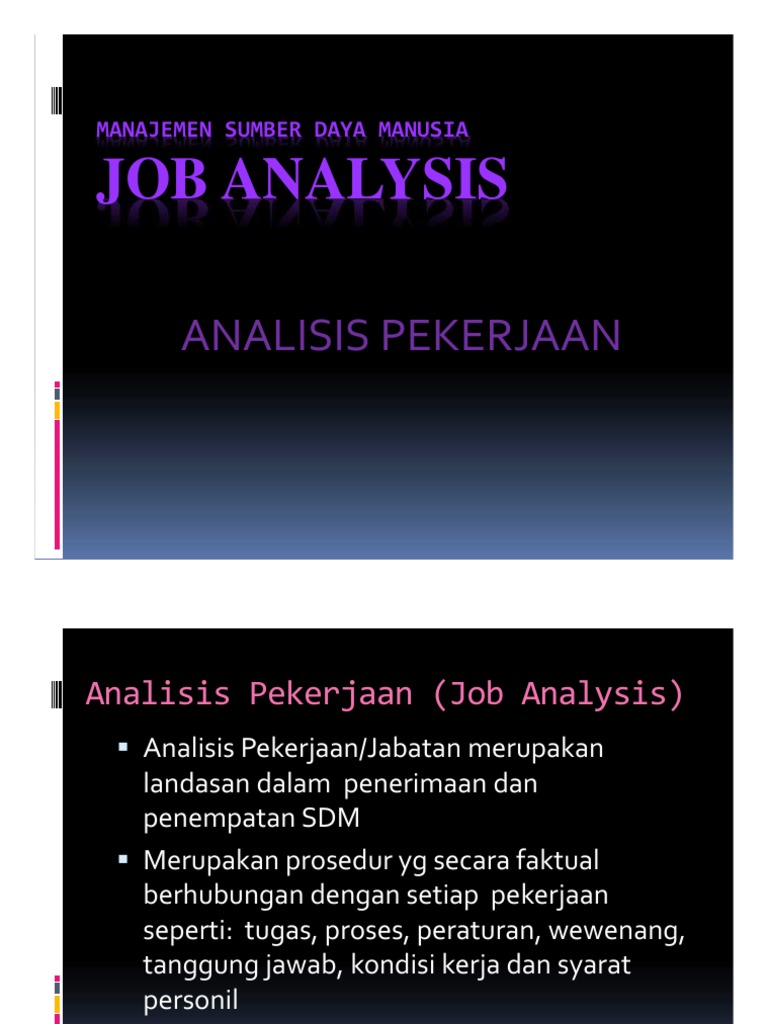 MSDM Analisis Pekerjaan | PDF
