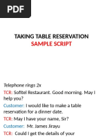 Table Reservation Script | PDF