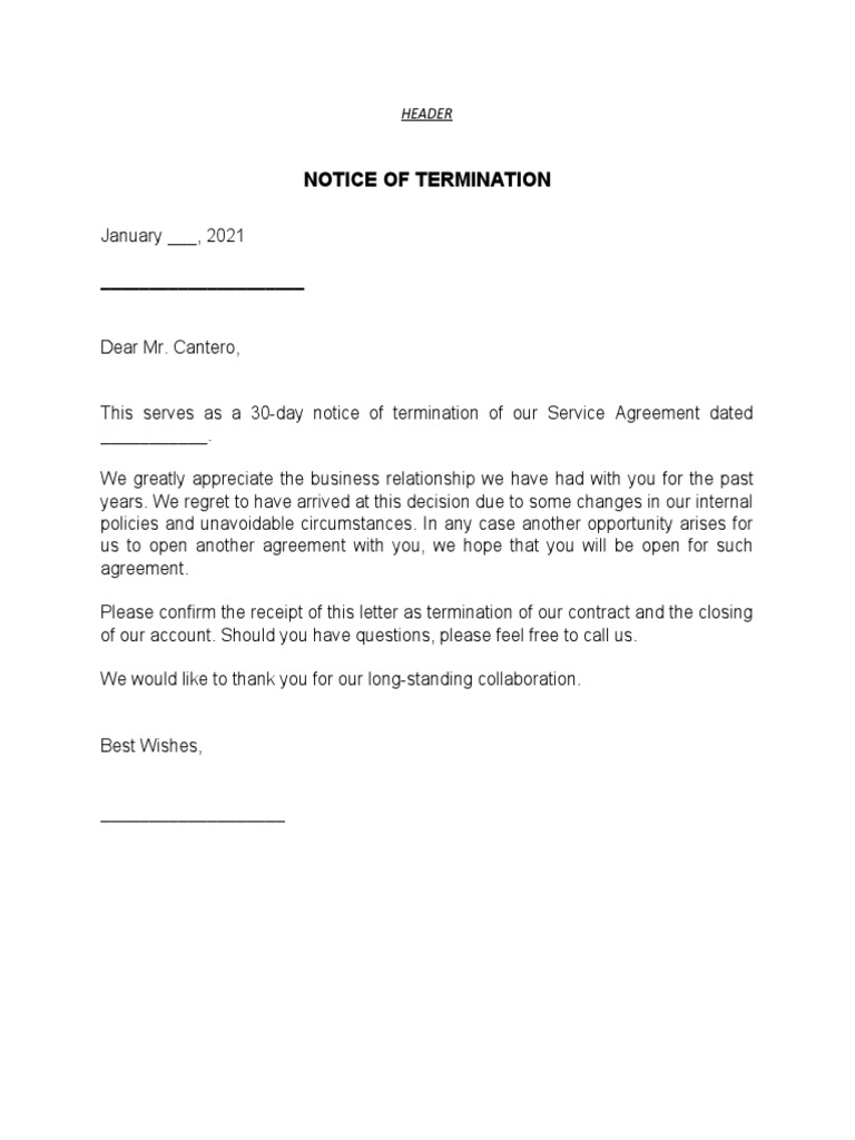 Notice of Termination | PDF
