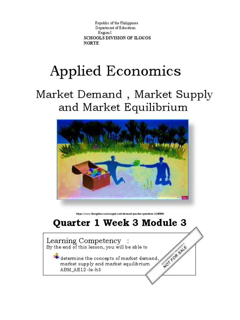 Abm-Applied Economics 12 q1 w3 Mod3 | PDF | Demand | Supply (Economics)