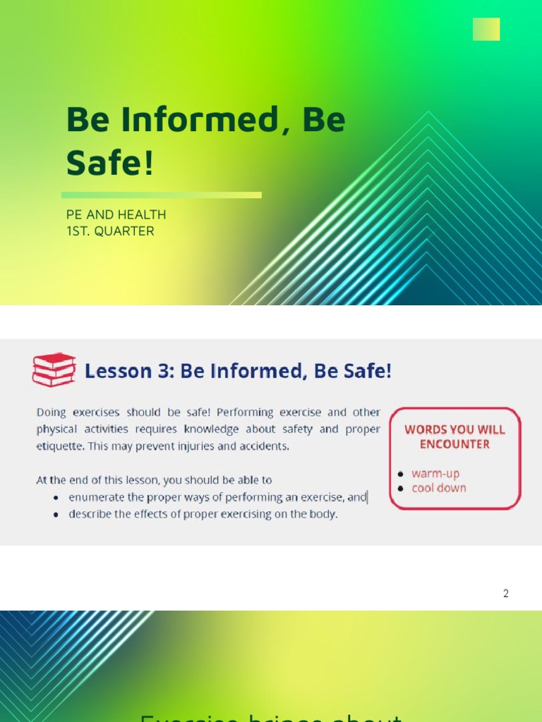 Pe&health 11 - Be Informed Be Safe | PDF